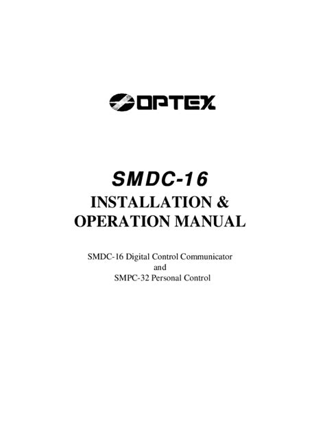 Fillable Online Smdc 16 Digital Control Communicator And Smpc 32 Personal Control Fax Email