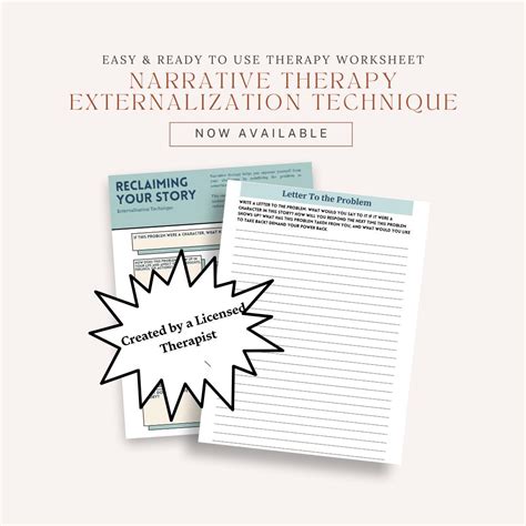 Narrative Therapy Worksheets Bundle Externalization And Reauthoring