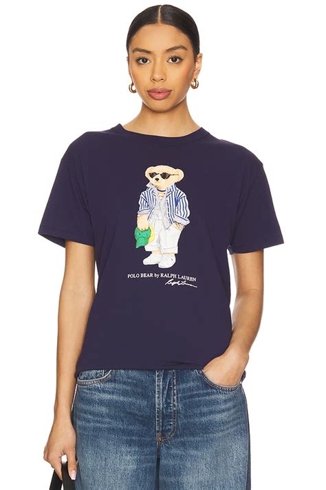 Polo Ralph Lauren Stripe Bear Tee In New Navy Revolve