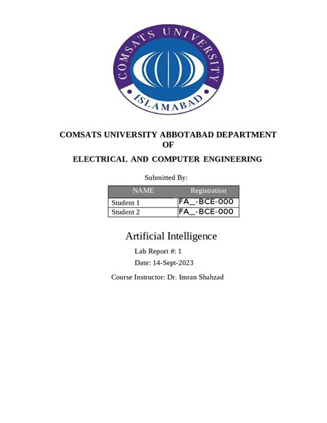 Artificial Intelligence Assignment Number 2 Thesis Artificial