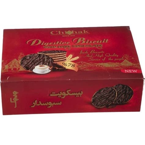 خرید و قیمت بیسکوییت دایجستیو پذیرایی شکلاتی تلخ چیچک وزن 435 گرم ترب