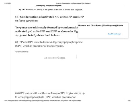 Terpenes Classification And Biosynthesis Pdf