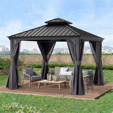 Abccanopy 10x10 Outdoor Galvanized Steel Double Roof Permanent Aluminum