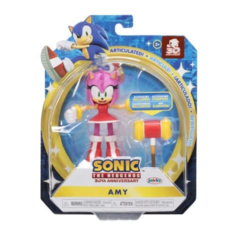 Sonic The Hedgehog 4 Inch Action Figure Modern Amy With Hammer