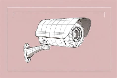 Cctv Camera Security Low Poly Wireframe Cctv Camera Security Premium