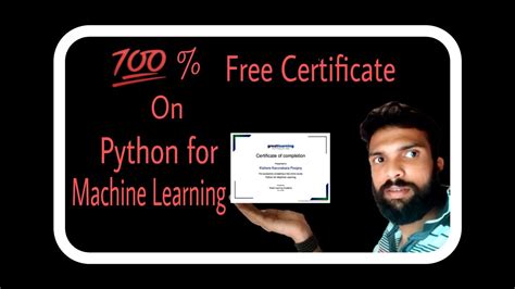 Free Python Certificate I Python For Machine Learning Get The