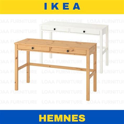 Jual Meja Kerja Meja Belajar 120x47 Cm 2 Laci Hemnes Ikea
