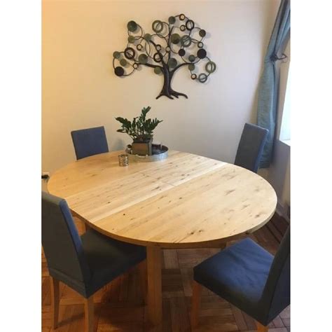 Ikea Norden Round Dining Table W Built In Extension Aptdeco