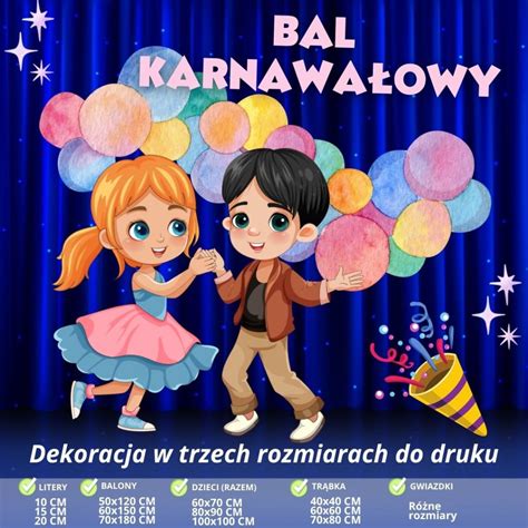 Bal Karnawałowy Dekoracja Do Druku Tańczące Dzieci 2026