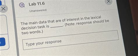 Solved Lab 116unansweredthe Main Data That Are Of Interest