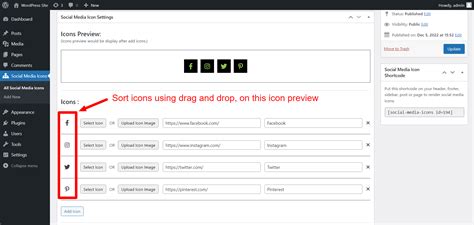 social media icons wp add custom social icons and links with shortcode