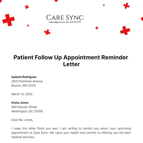 Appointment Reminder Letter To Patient At Makayla Hampton Blog