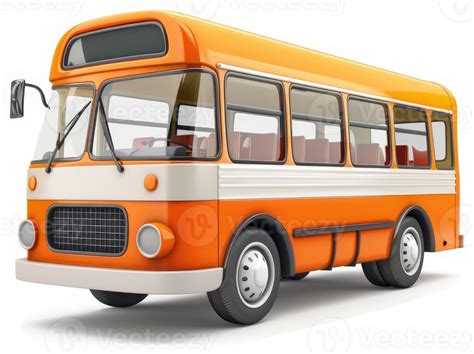 Retro Orange School Bus Classic Design 60694743 Png