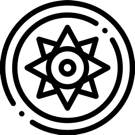 Compass Detailed Rounded Lineal Icon