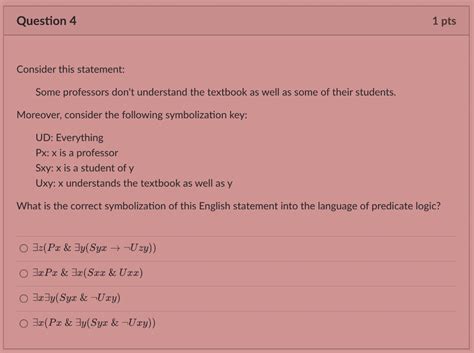 solved question 4 1 pts consider this statement some