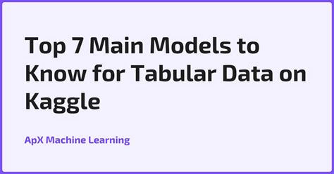 Top 7 Main Models To Know For Tabular Data On Kaggle