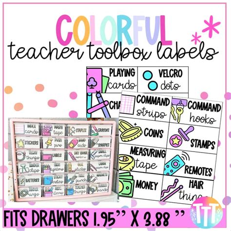 Colorful Teacher Toolbox Labels By Teaching The Tinies Tpt