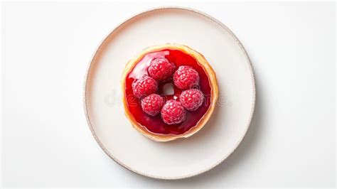 Delicious Raspberry Glazed Donut On A Minimalistic Ceramic Plate In A