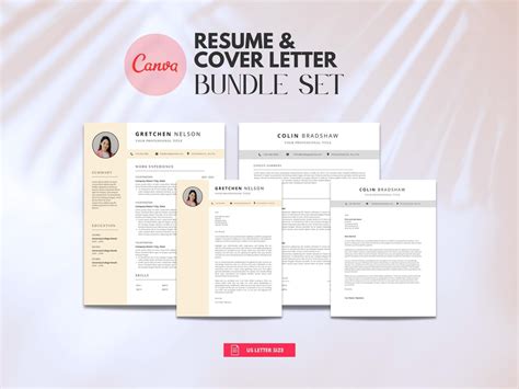 Editable Resume And Cover Letter Template Bundle Downloadable Minimalist