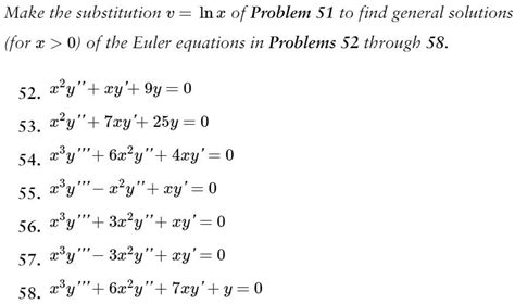 Solved Make The Substitution Vlnx Of Problem 51 To Find