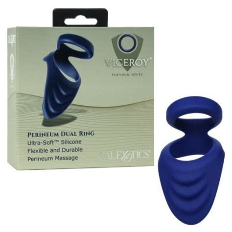 Viceroy Perineum Ultra Soft Dual Ring Silicone Enhancer Blue Sex Toy