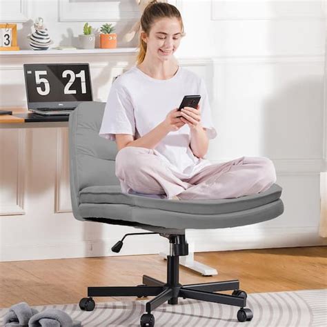 Comhoma Criss Cross Chair With Wheels Velvet Armless Cross Legged