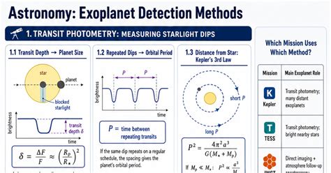 Exoplanet Detection Methods Cheat Sheet Livephysics™