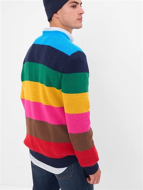 Happy Stripe Crewneck Sweater Gap