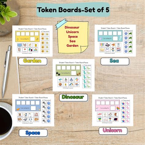 Printable Token Board Set Of 5 Printable Reward Chart Behavior