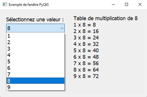 Solution Exercice 14 Table De Multiplication Illustrée Graphiquement à Laide De Pyqt5 Très