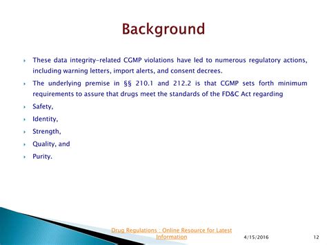 Presentation On Us Fda Data Integrity Guidance Pptx