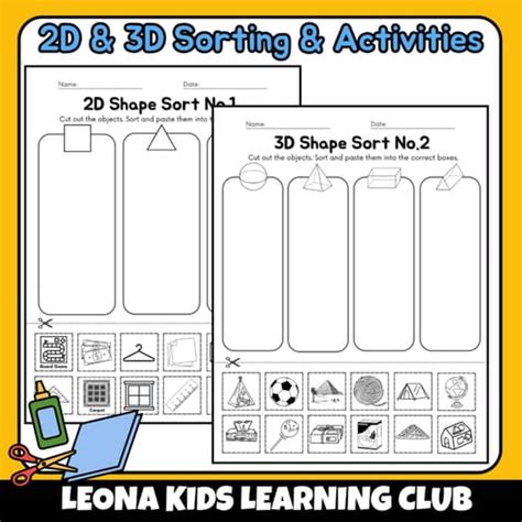 Geometry Worksheets Classifying Polygons 2dand3d Shape Sorting Activity Bundle