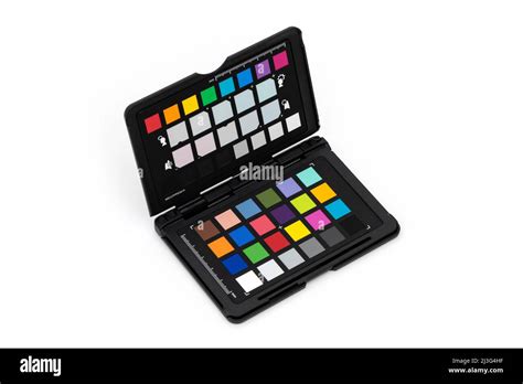 Close Up View Of Color Checker Card Equipment On The White Background