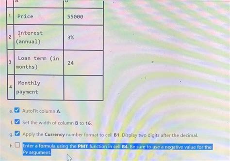 Solved AutoFit Column A Set The Width Of Column B To Chegg Com