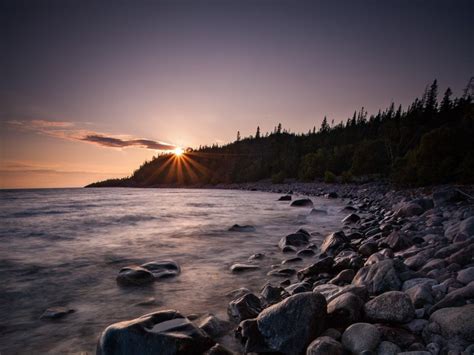 Free Download Hd Png Sea Sunset Stones Shore Trees 4k Wallpaper Toppng