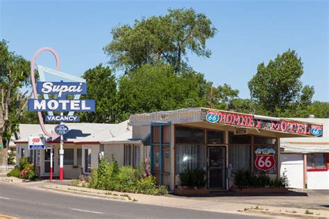 View Of The Motels At Historic Route 66 Seligman Arizona Usa