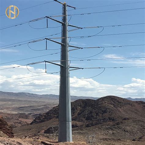 Self Supporting Metal Power Pole 32m 0 30 Degree Dodecagon 166kv