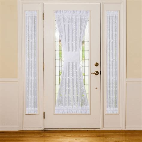Rloncomix 2 Pcs White Lace French Door Curtain Leaves