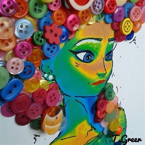 Elsa Button Head In Progress Elsa Frozen Disneyart Disney Disneyartshelp Art Popart