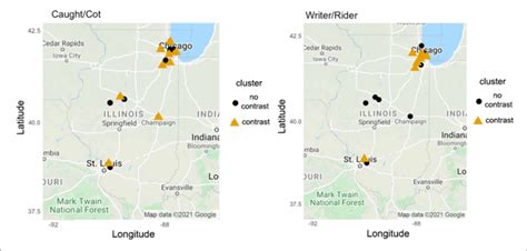 Participant Locations By Production Cluster For Cot Caught Left And