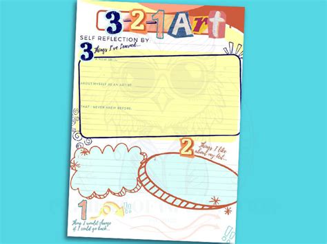 Art Self Reflection Worksheet 3 2 1 Form Teaching Resources