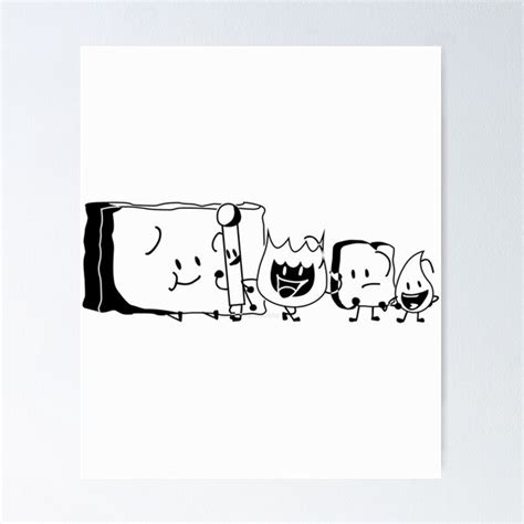 Bfdi Generation 1 Characters Light Poster For Sale By Charlesmohler85 Redbubble