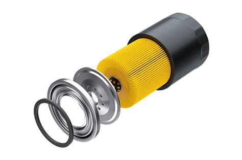 검은 하우징의 새 자동차 오일 필터로 요소를 필터링합니다 3d 렌더링 0명에 대한 스톡 사진 및 기타 이미지 0명 강철 개스킷 Istock