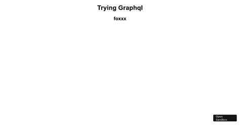 Graphql Forked Codesandbox