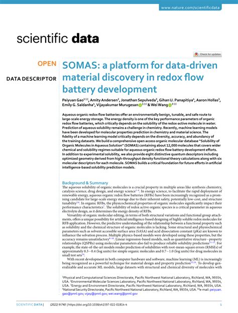 Pdf Somas A Platform For Data Driven Material Discovery In Redox