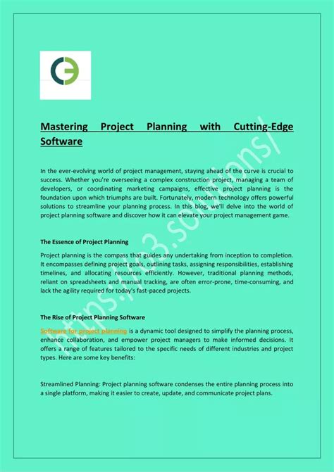 Ppt Mastering Project Planning With Cutting Edge Software Powerpoint