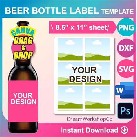 Beer Bottle Label Template Svg Dxf Canva Ms Word Docx Png Psd 8