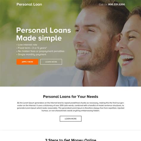 Personal Loan For Your Needs Mini Res Lp 15 Loan Landing Page Design