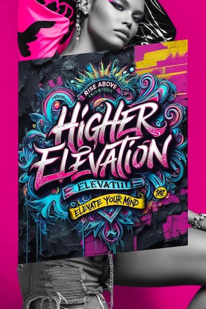 Tshirt Design Text Rise Above Higher Elevation Elevate Your Mind With