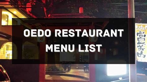 Oedo Menu Prices Philippines 2026 [updated] — All About Philippines Menu